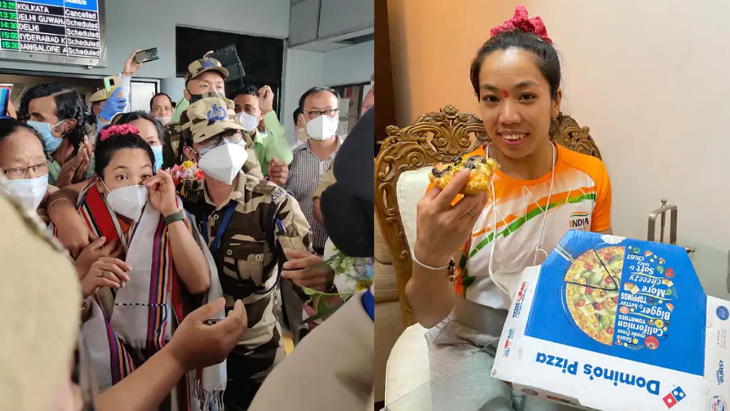 On seeing her mother, Mirabai Chanu cried clinging to her. - btimes.live